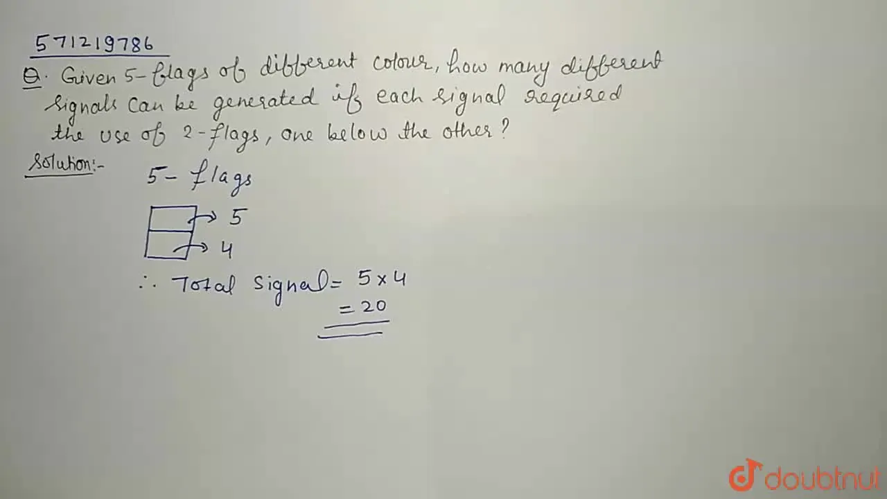 Given 5 flags of different colours, how many different signals can b