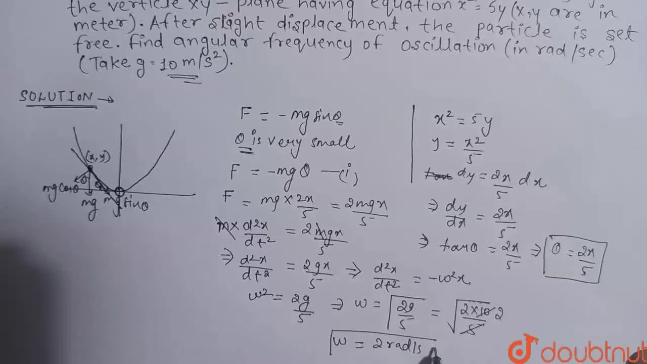 A particle is placed at the lowest point of a smooth wire frame in the
