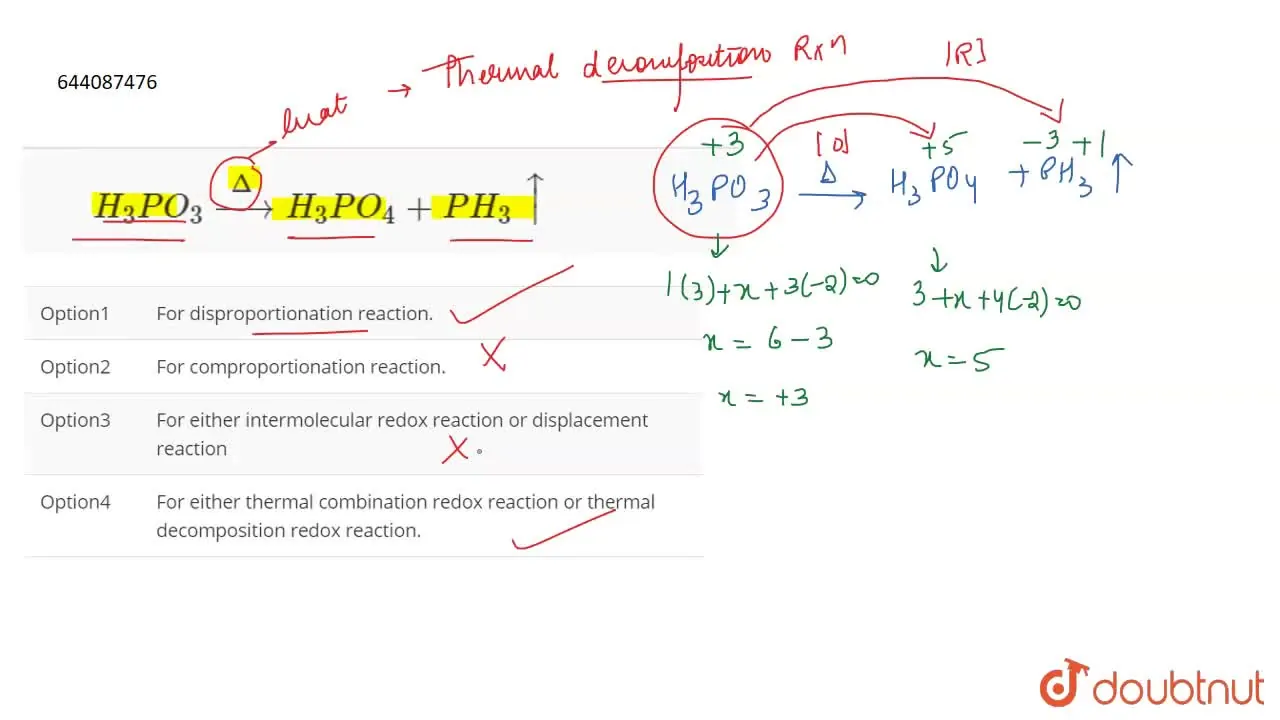 For either intermolecular redox reaction or displacement reaction
