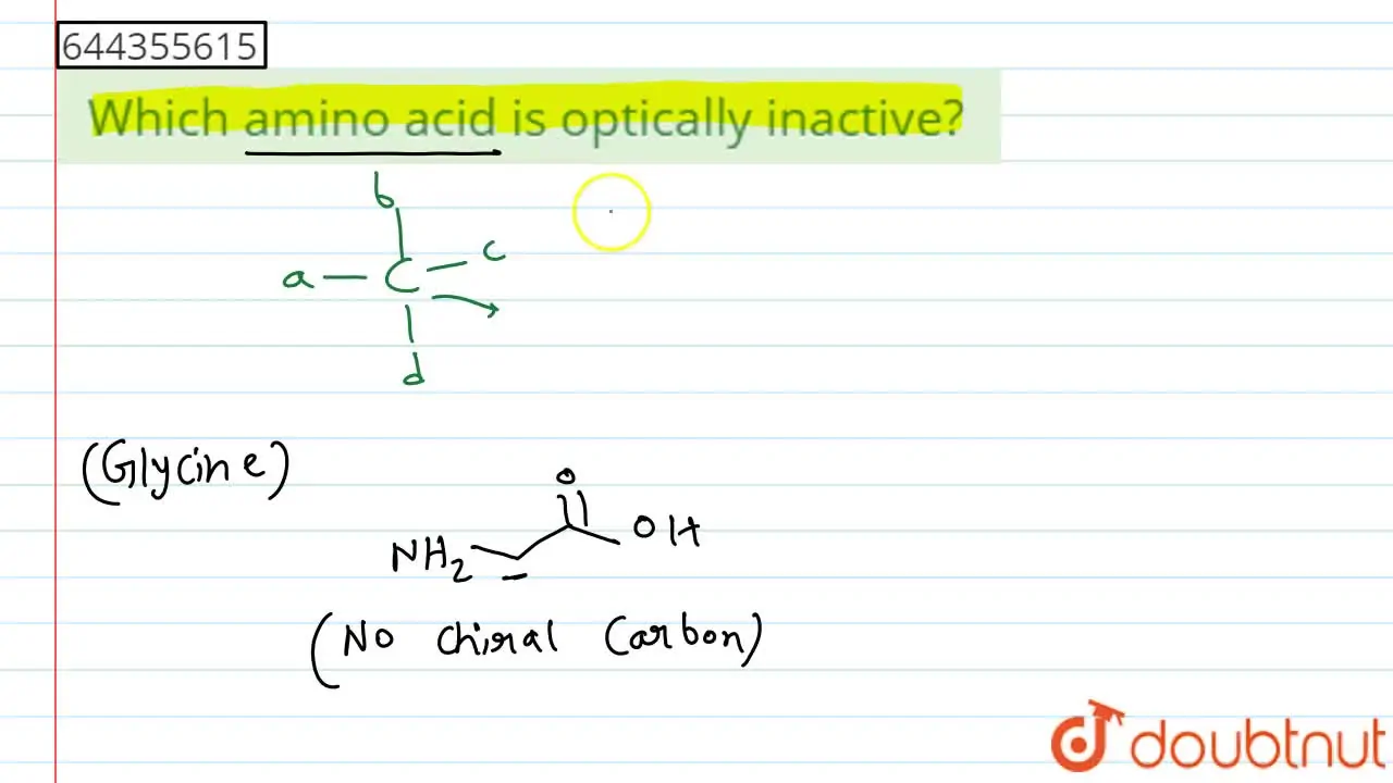 Which amino acid is optically inactive?