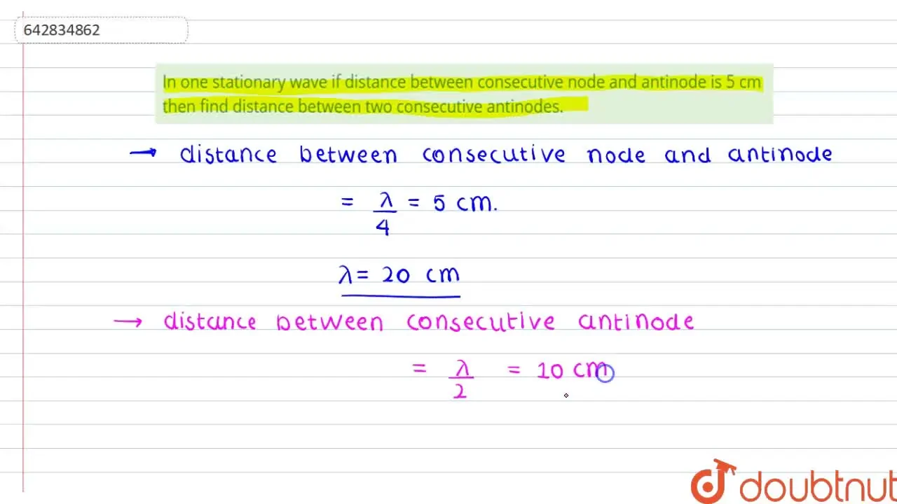 [Gujrati] In one stationary wave if distance between consecutive node