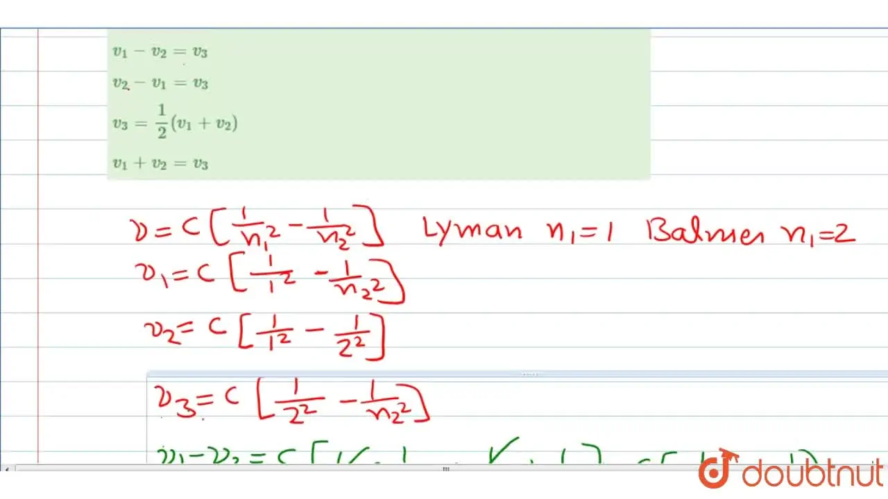 Let v(1) be the frequency of the series limit of the Lyman series, v(2