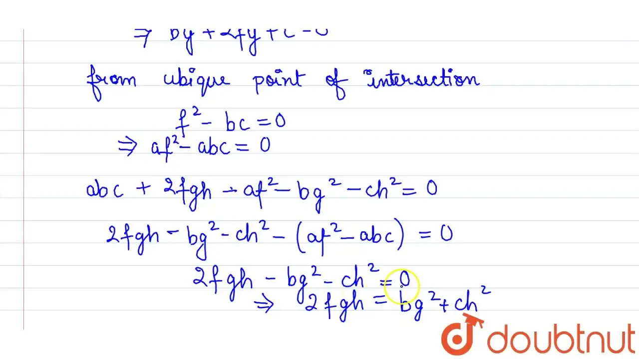If the pair of lines ax^2+2hxy+by^2+2gx+2fy+c=0 intersect on Y-axis