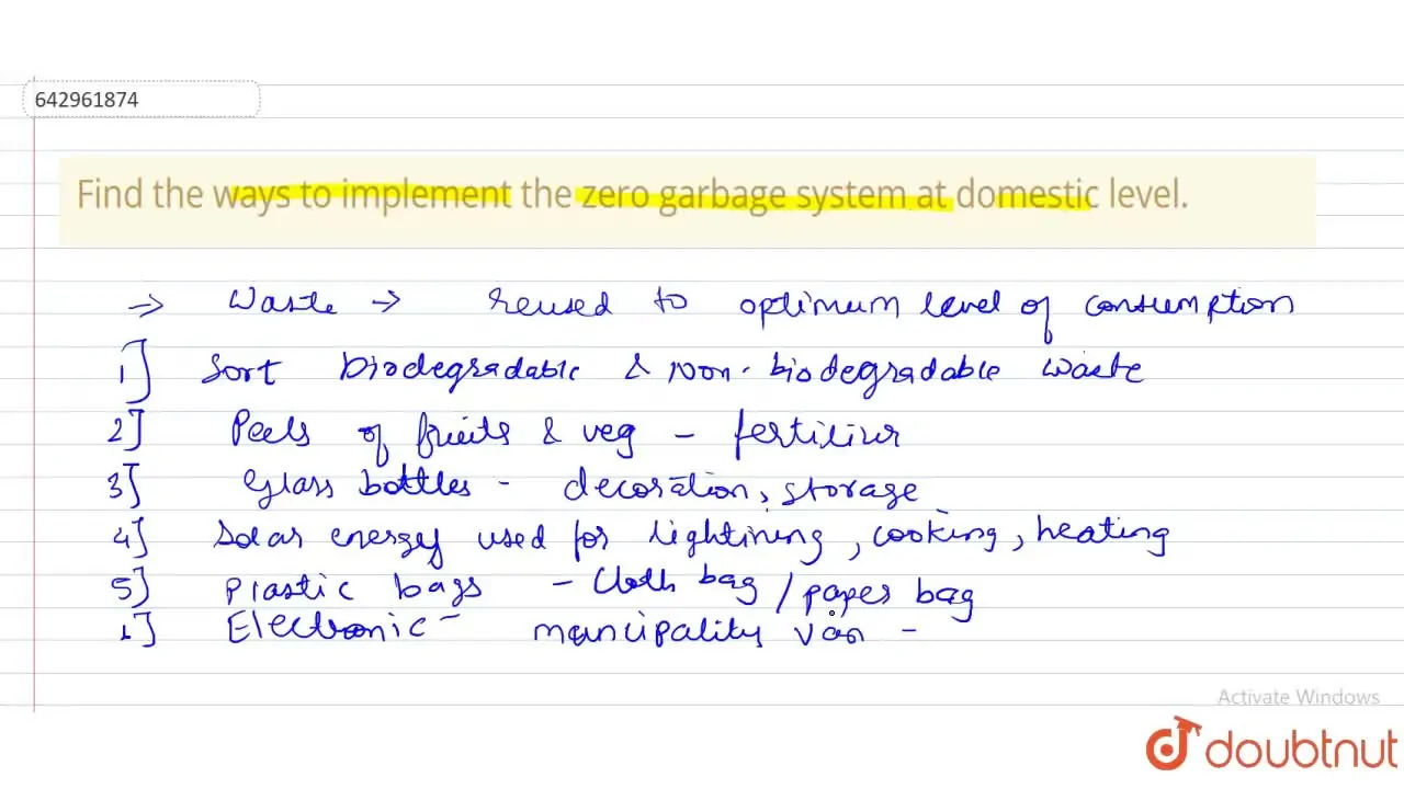[Marathi Solution] Find the ways to implement the zero garbage system