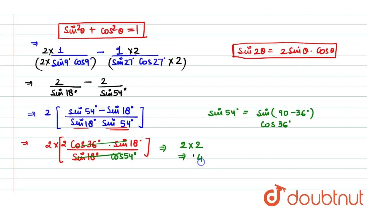 Value of tan9^@ - tan27^@ - tan63^@ + tan81^@ is