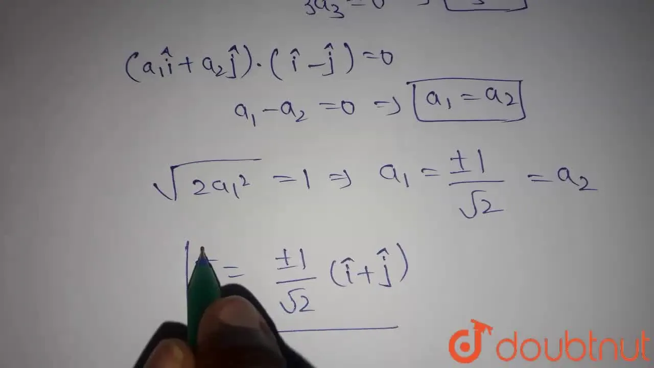 Given, two vectors are hat(i)-hat(j) and hat(i)+2hat(j), the unit vect