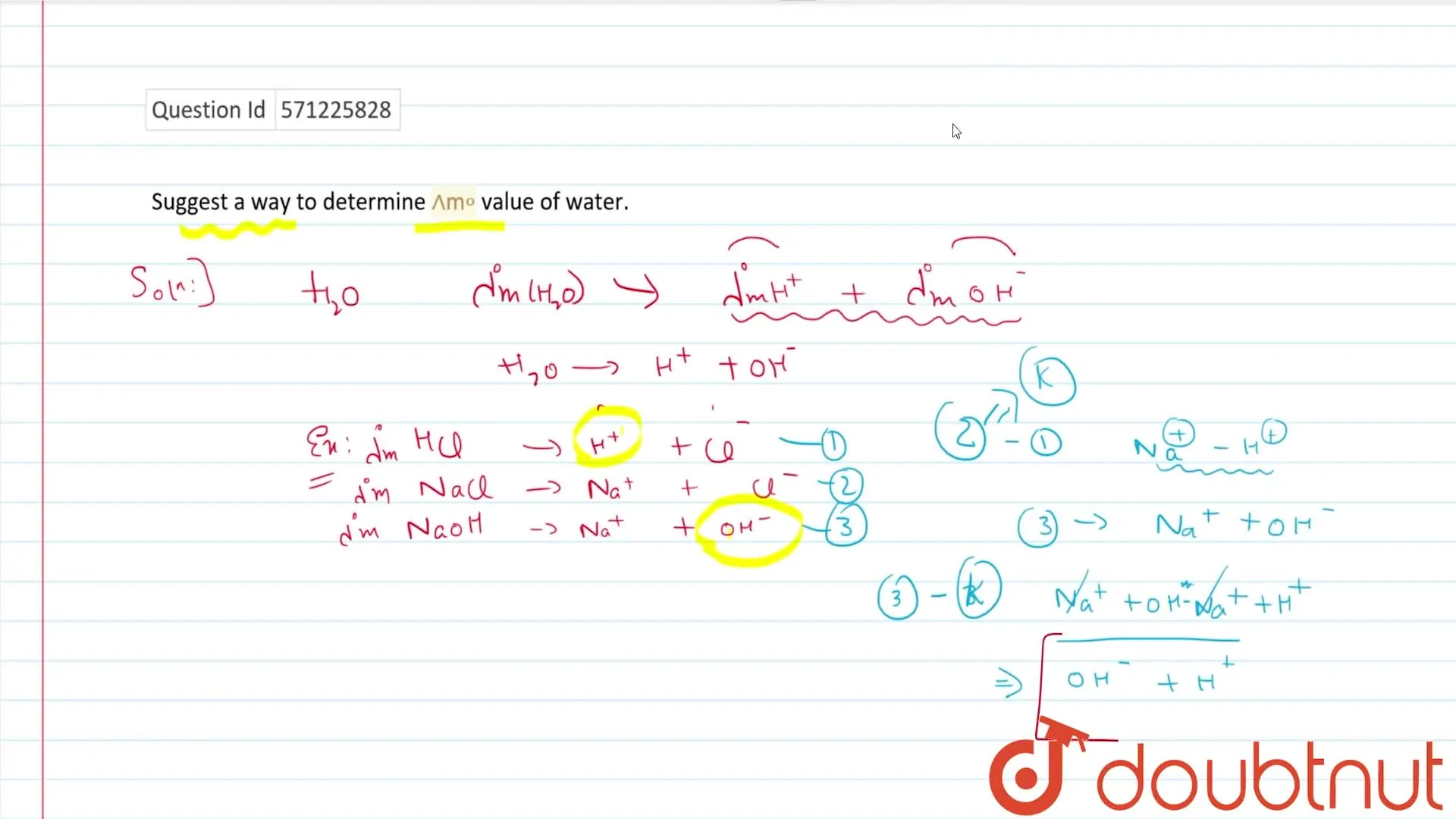 Suggest a way to determine the ^^(m)^(@) value of water.