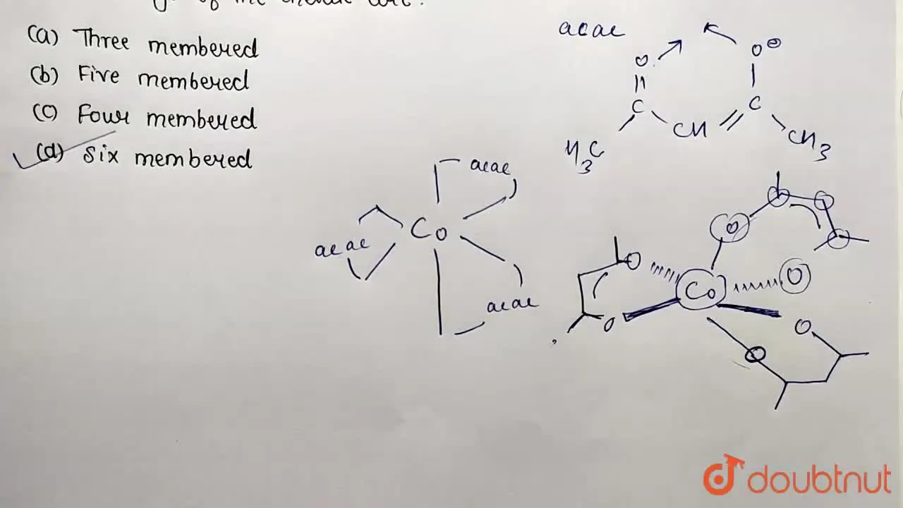The anion of actylacetone (acac) forms Co(acac)(3) chelate with Co^(3+