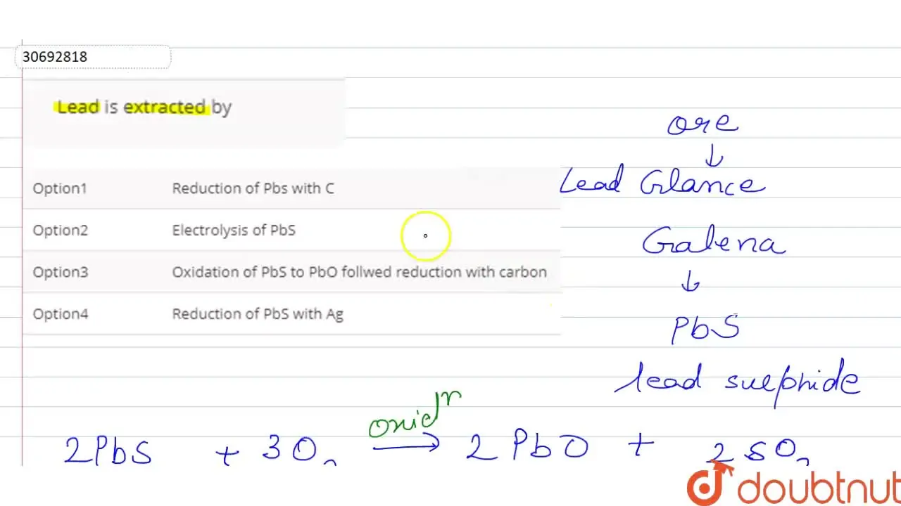 Lead is extracted by
