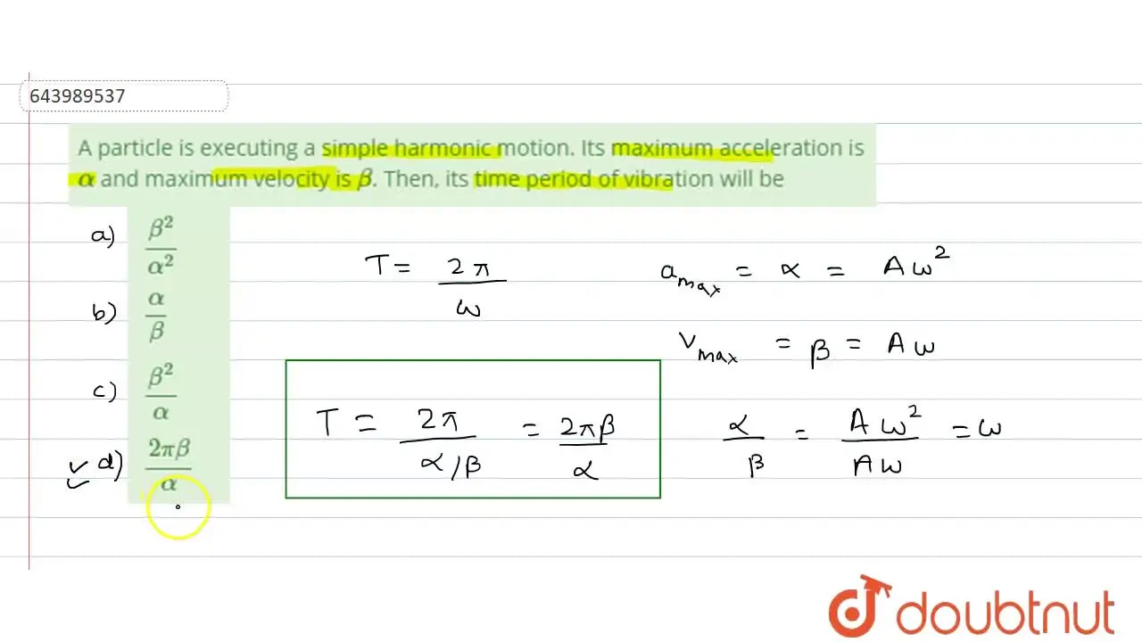A particle is executing a simple harmonic motion. Its maximum accelera