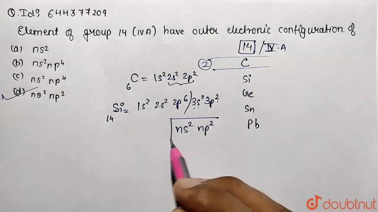 Element of group 14 (IV A) have outer electronic configuration of