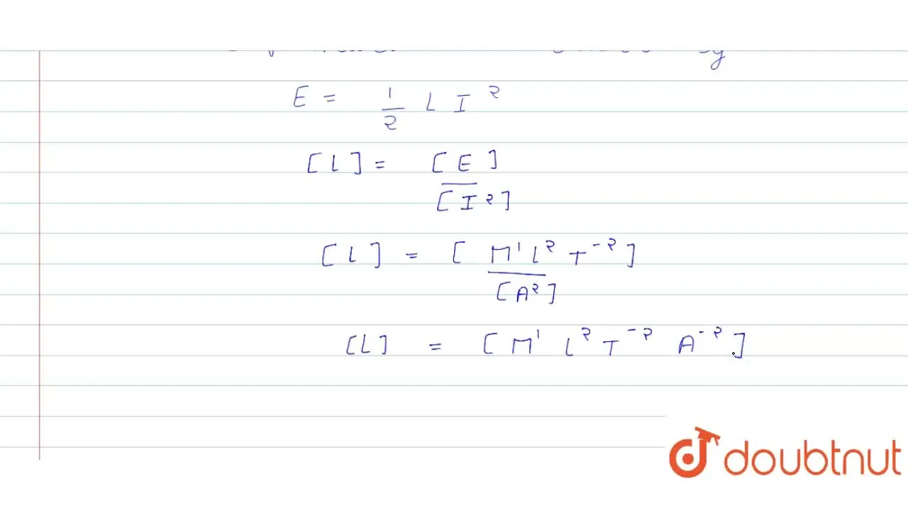 Dimensional formula of self-inductance is