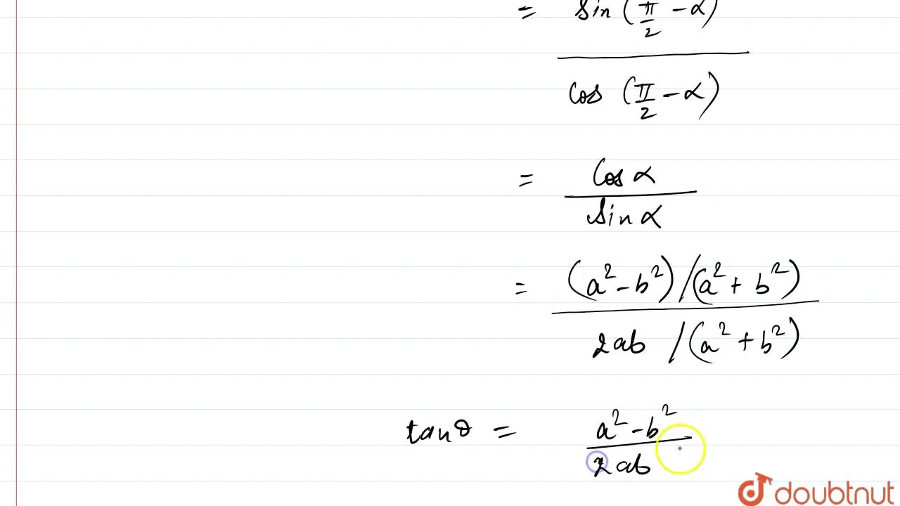 (a^2 - b^2) sin(theta) + 2ab cos(theta) = a^2 + b^2হলে এর tan(theta)ম