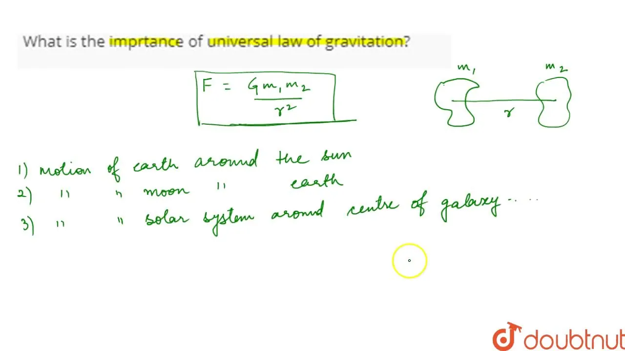 What is the importance of universal law of gravitation?