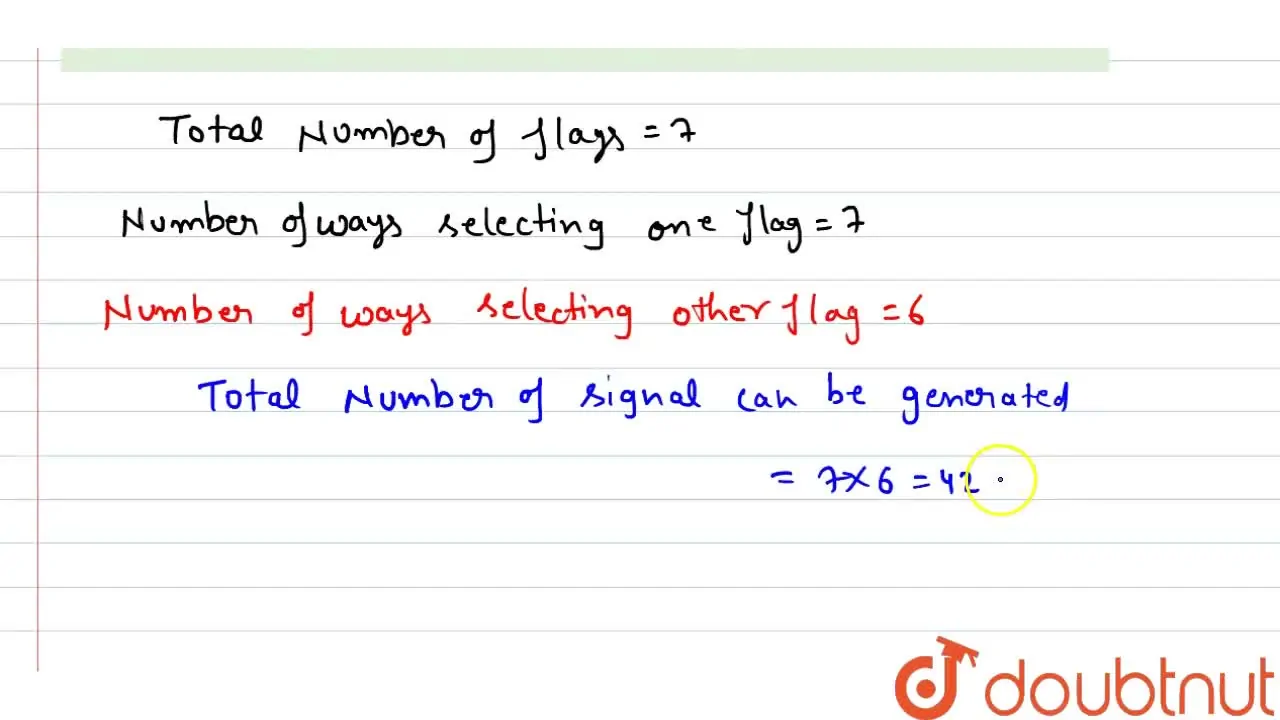 Given 7 flags of different colours, how many different signals can be