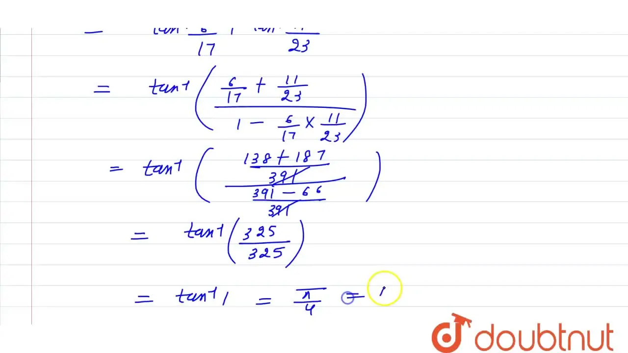 Prove that : tan^(-1)(1/5)+tan^(-1)(1/7)+tan^(-1)(1/3)+tan^(-1)(1/8)=p