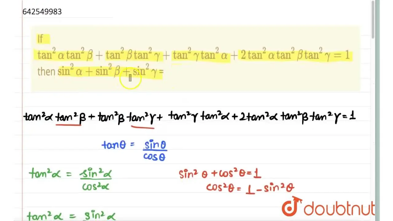 If tan^(2)alpha tan^(2)beta+tan^(2)gamma+tan^(2)gamma tan^(2)alpha+2ta