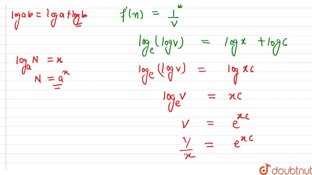 Solve x((dy)/(dx))=y(logy-logx+1)