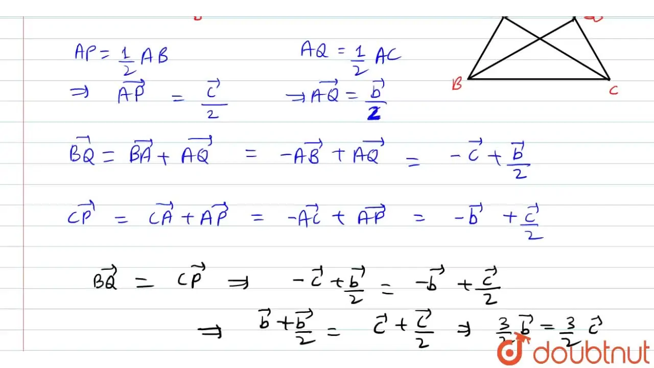 Prove using vectors: If two medians of a triangle are equal, then it i