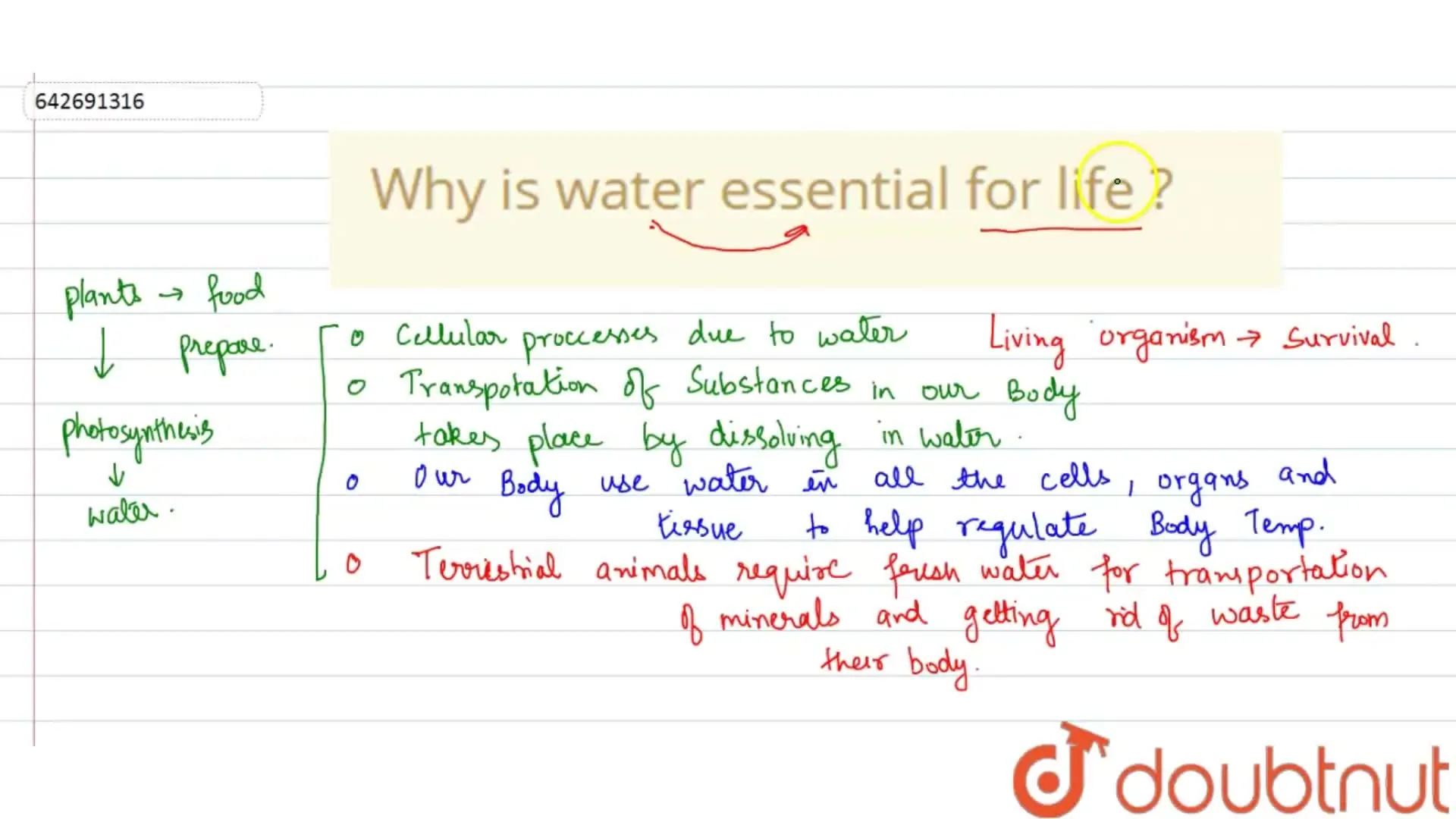 [Punjabi Solution] Why is water essential for life