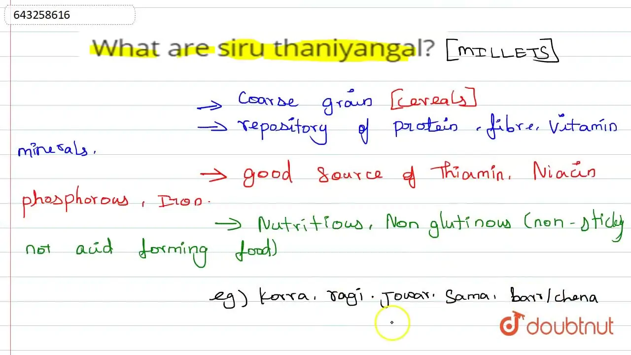[Tamil Solution] What are siru thaniyangal?