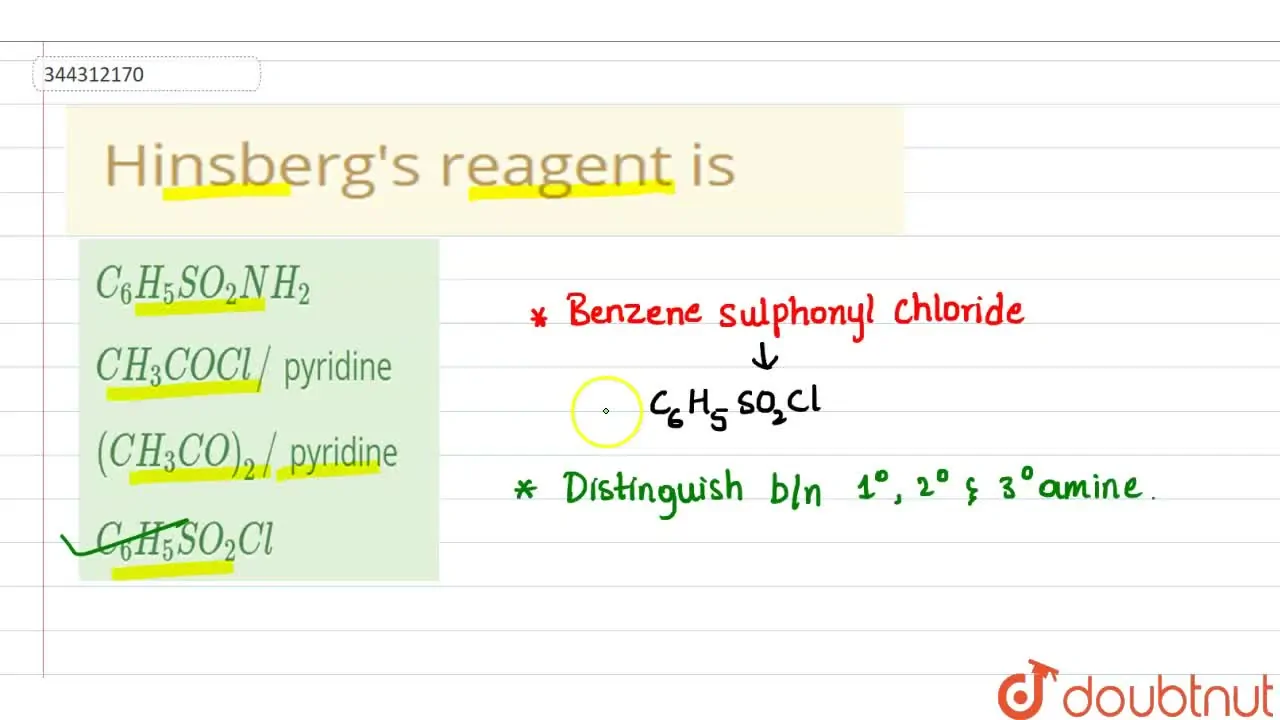 [Kannada] Hinsberg's reagent is