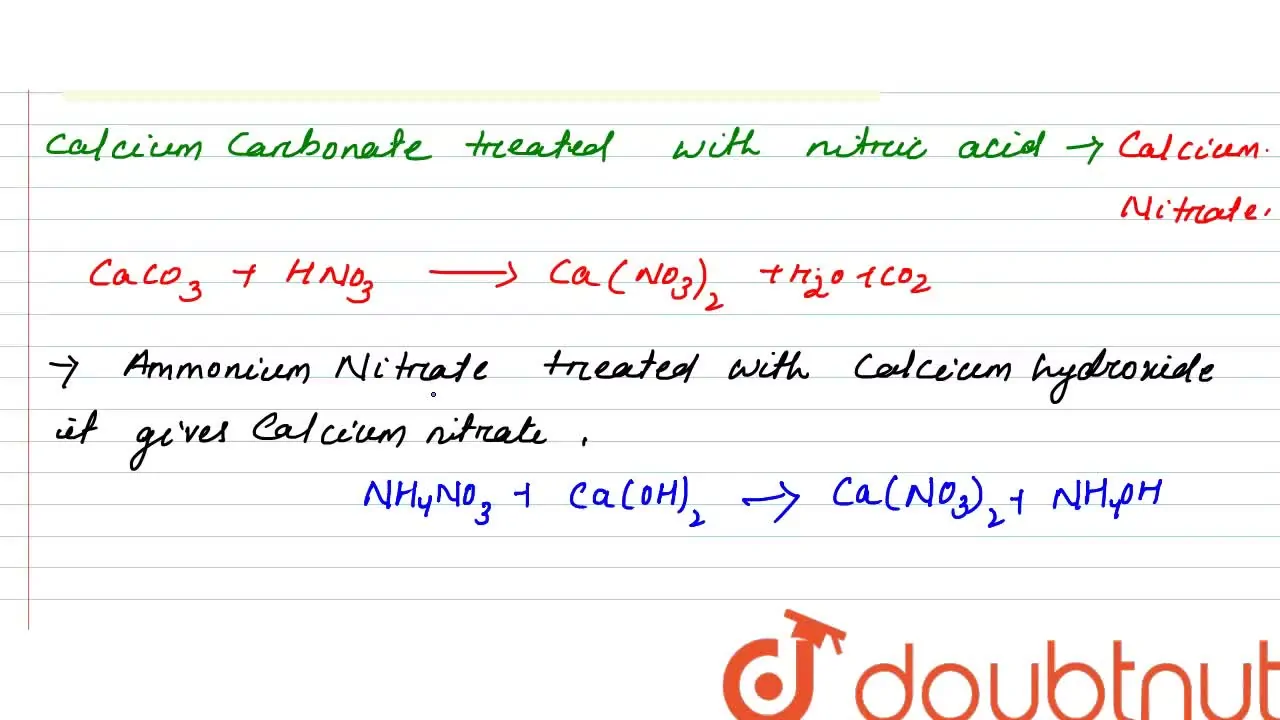 [Odia] Give method of preparation of calcium nitrate. Give equation.