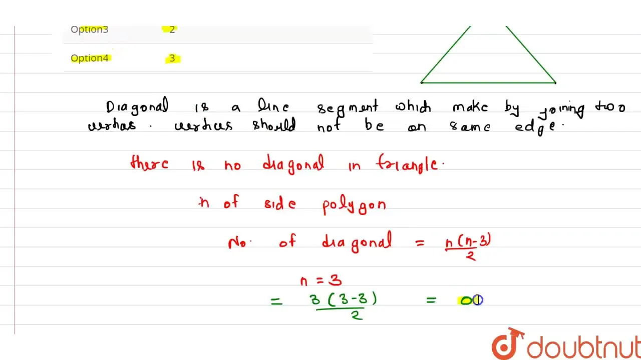 The number of diagonals of a triangle is