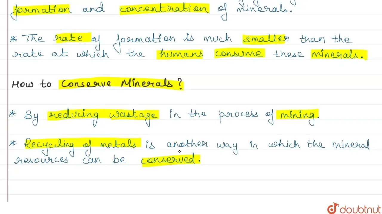 Uses And Conservation Of Minerals