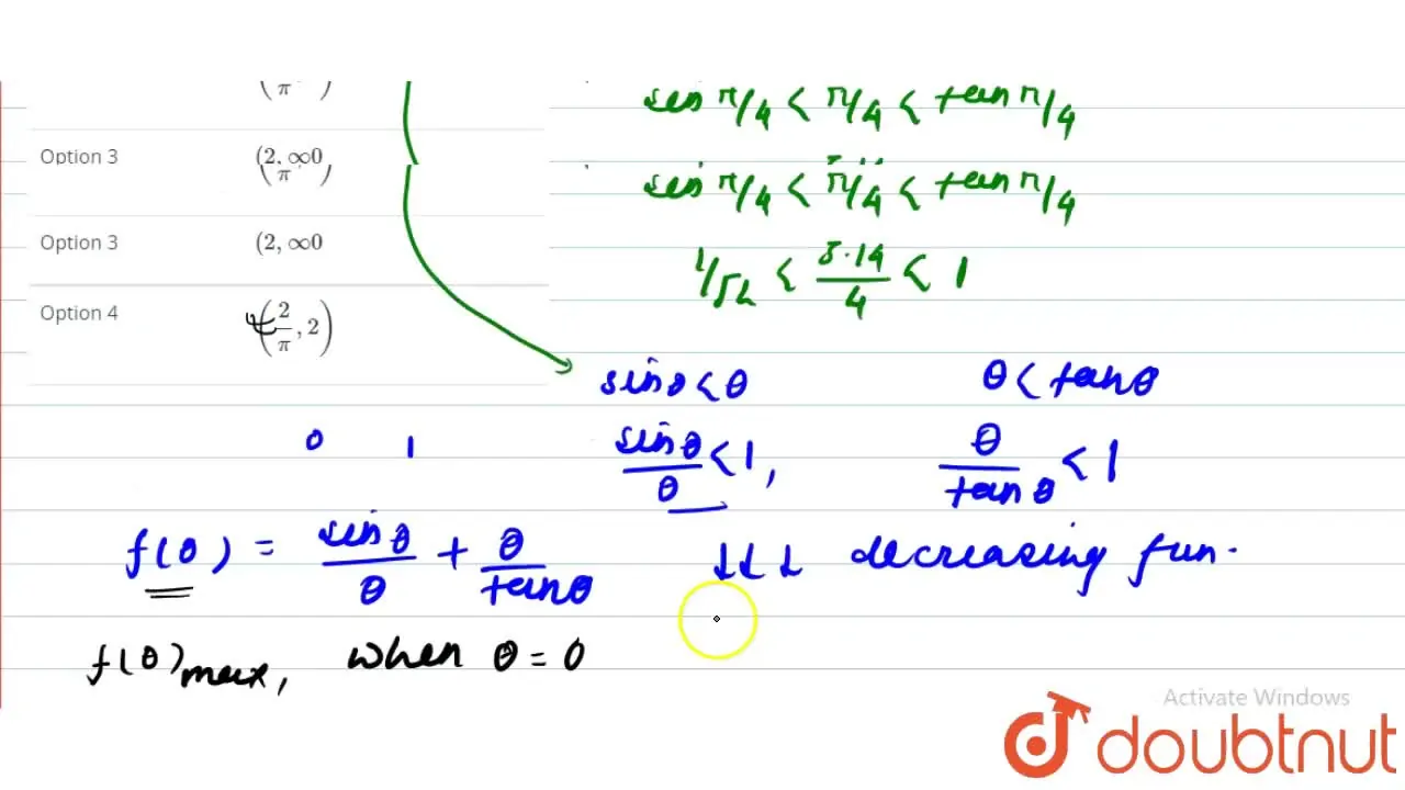 The range of the function f (theta) =(sin theta)/( theta ) + (theta)/(