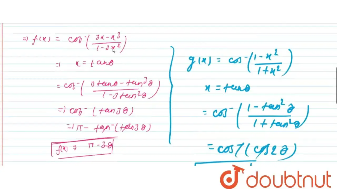 If F x cot 1 3x x 3 1 3x 2 And G x cos 1 1 x 2 1 x 2 