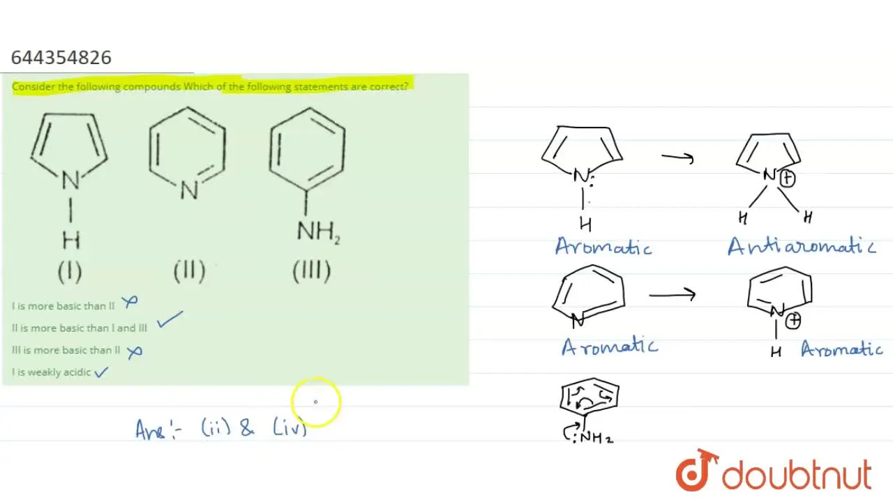 Consider The Following Compounds Which Of The Following Statements Are