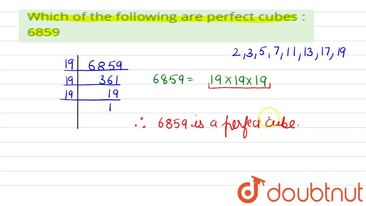 [Punjabi] Which of the following are perfect cubes : 6859
