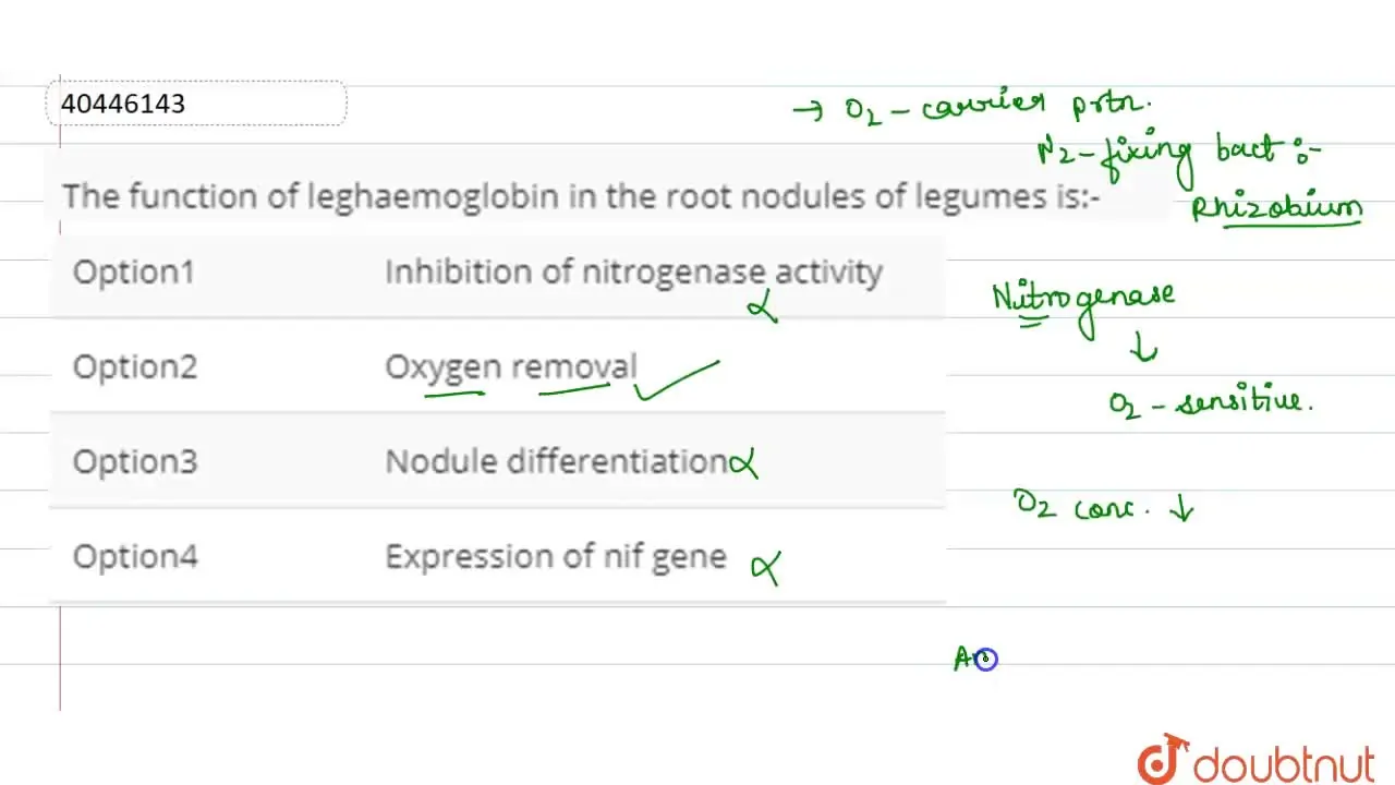 The function of leghaemoglobin in the root nodules of legumes is:-