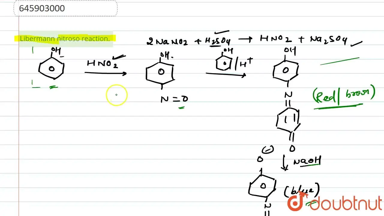 Libermann nitroso reaction.