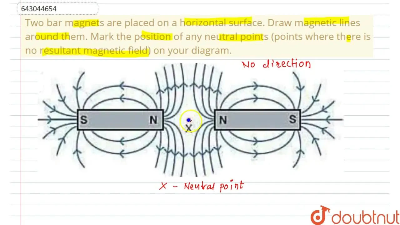 [Marathi] Two bar magnets are placed on a horizontal surface. Draw mag