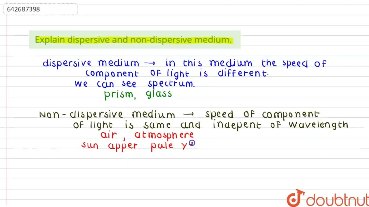 [Gujrati] Explain dispersive and non-dispersive medium.