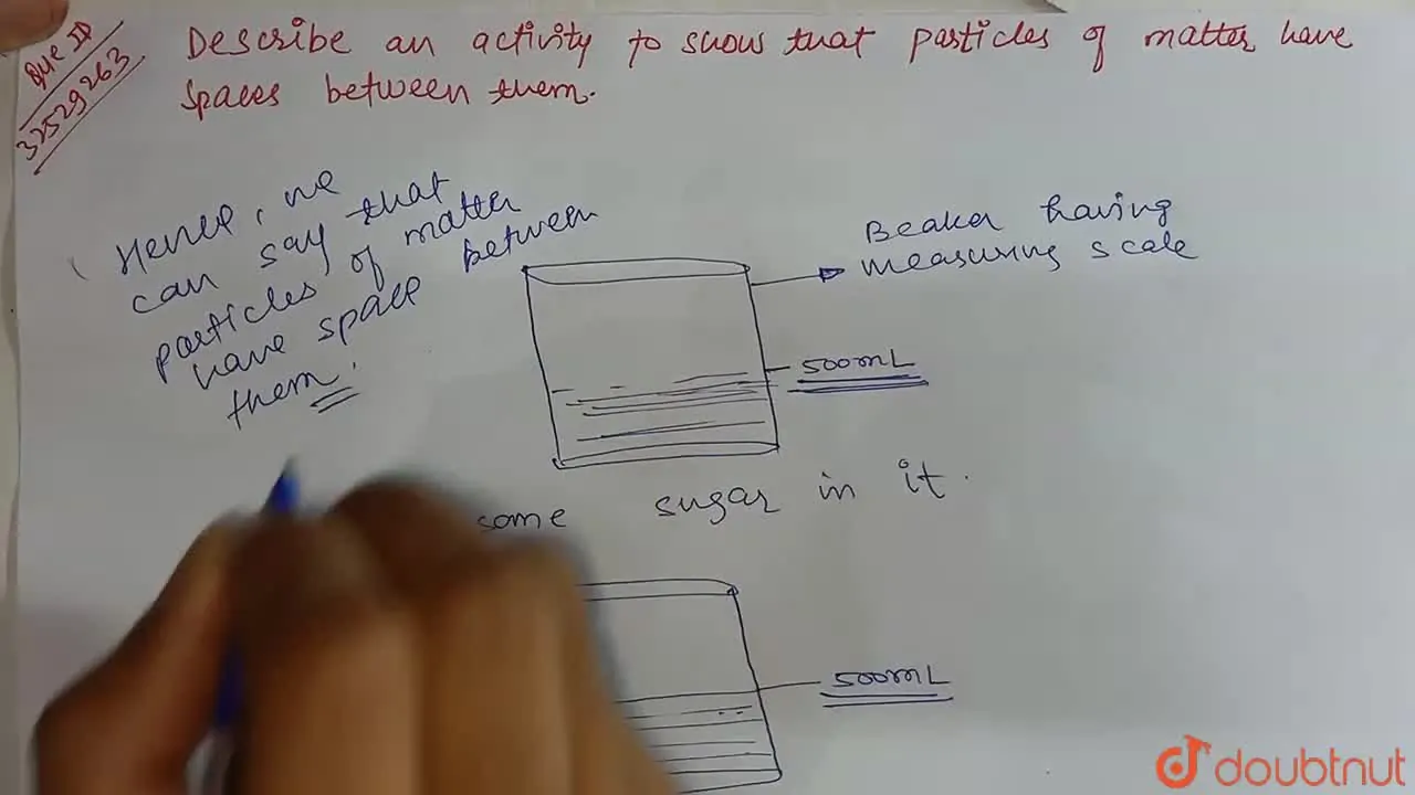 Describe an activity to show that particles of matter have spaces betw