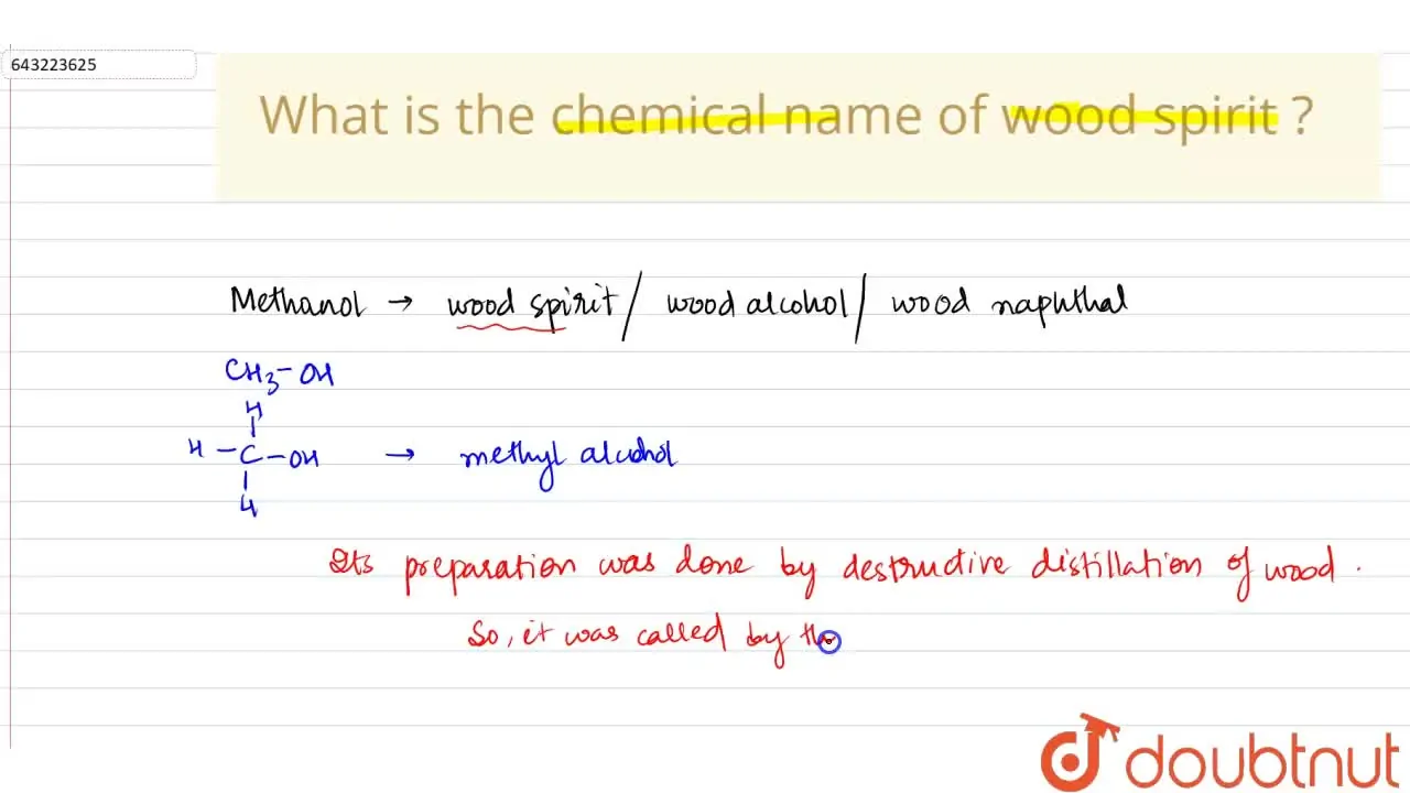 [Odia] What is the chemical name of wood spirit