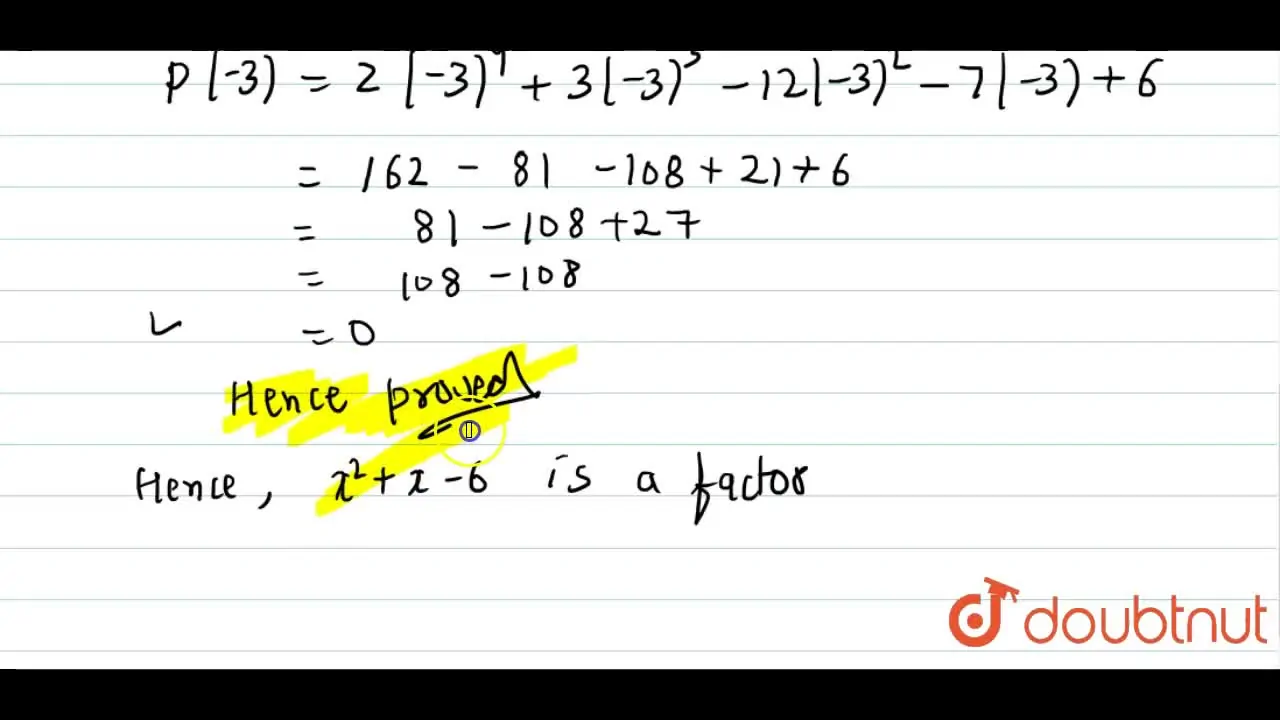 Without Actual Division Prove That 2x 4 3x 3 12x 2 7x 6 Is
