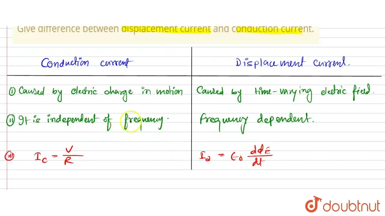[Assamese] Give difference between displacement current and conduction