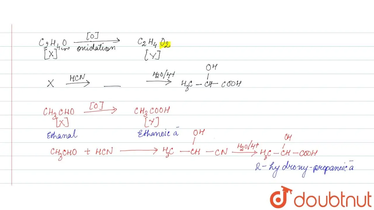 [Assamese] A compound X(C2H4O) on oxidation gives Y(C2H4O2). 'X' under
