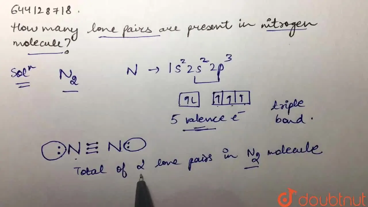 How many lone pairs are present in nitrogen molecule
