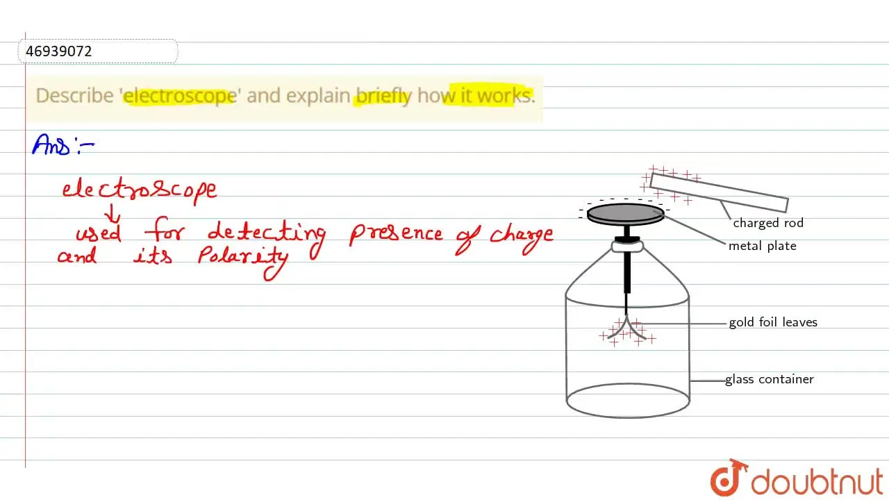 Describe 'electroscope' and explain briefly how it works.