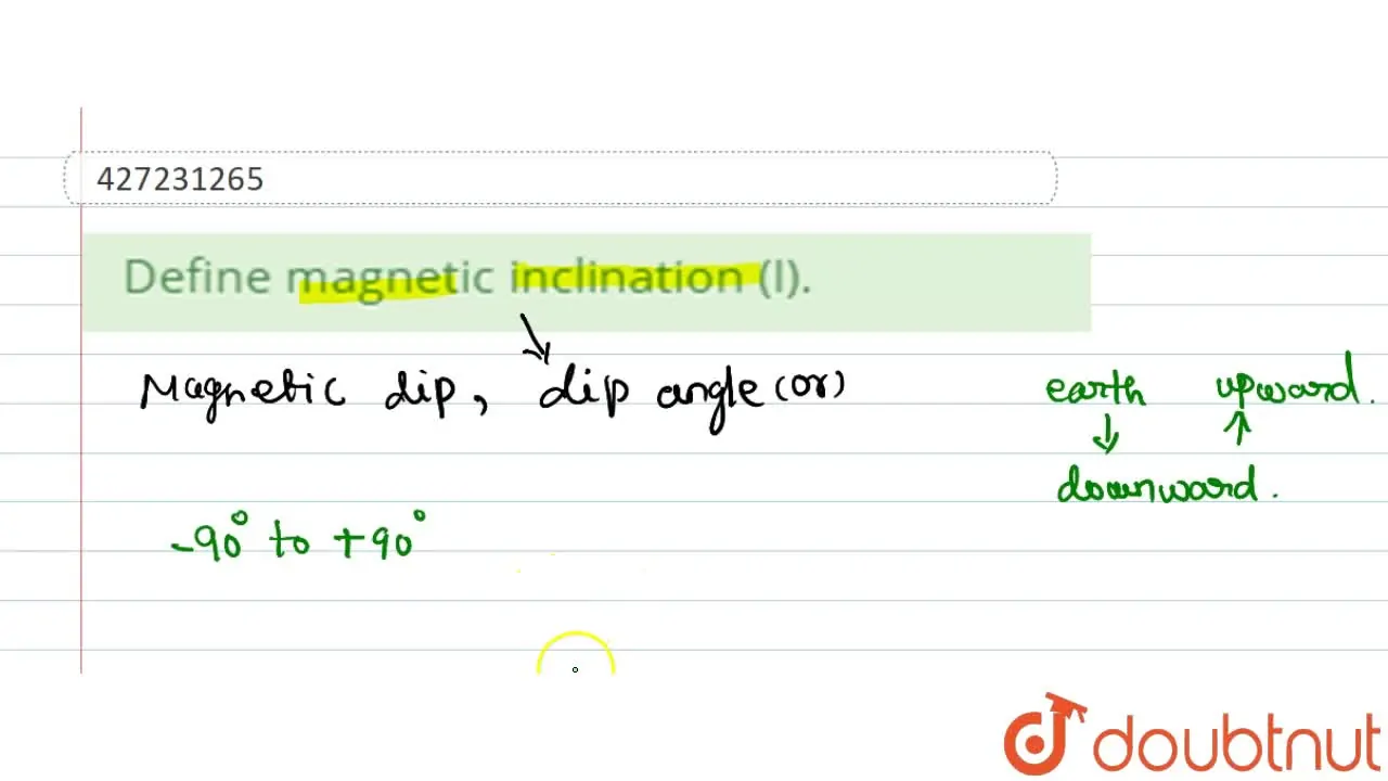 [Tamil] Define magnetic inclination (I).