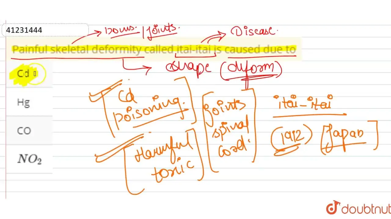 Painful skeletal deformity called itai-itai is caused due to