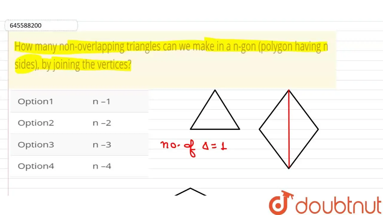 How many non-overlapping triangles can we make in a n-gon (polygon hav