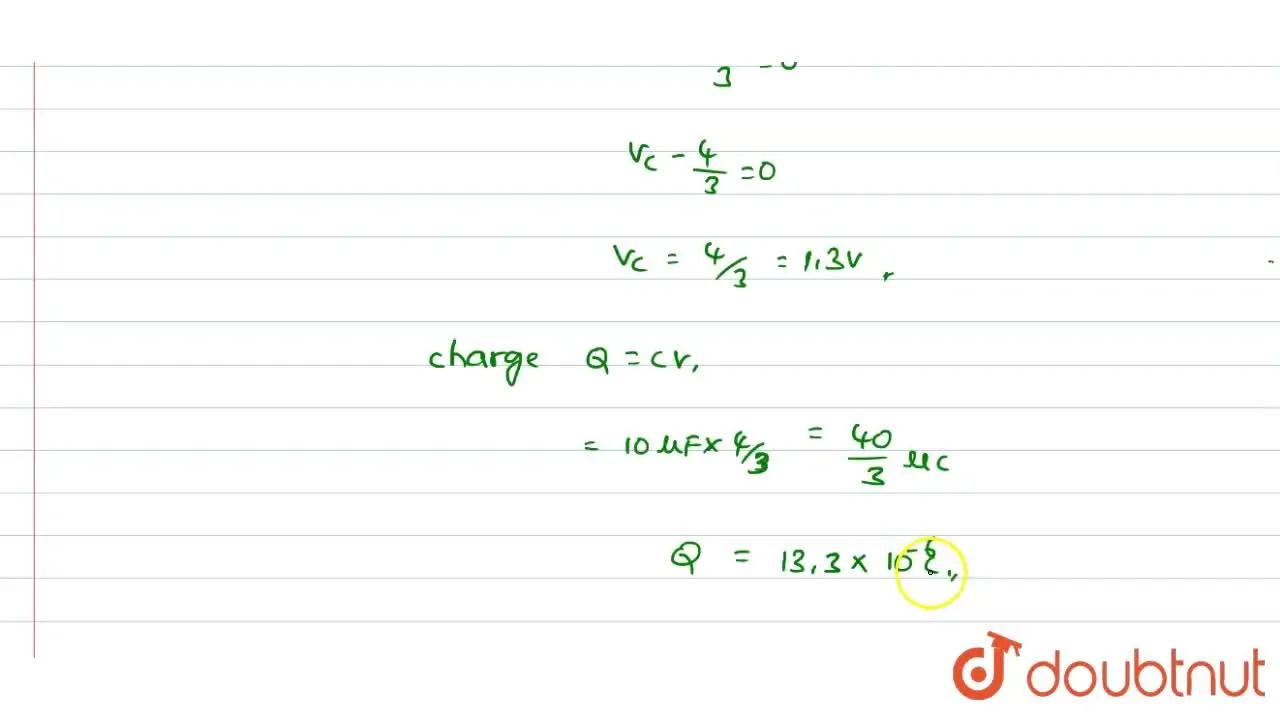 In the given circuit, with steady current, calculate the potential dif