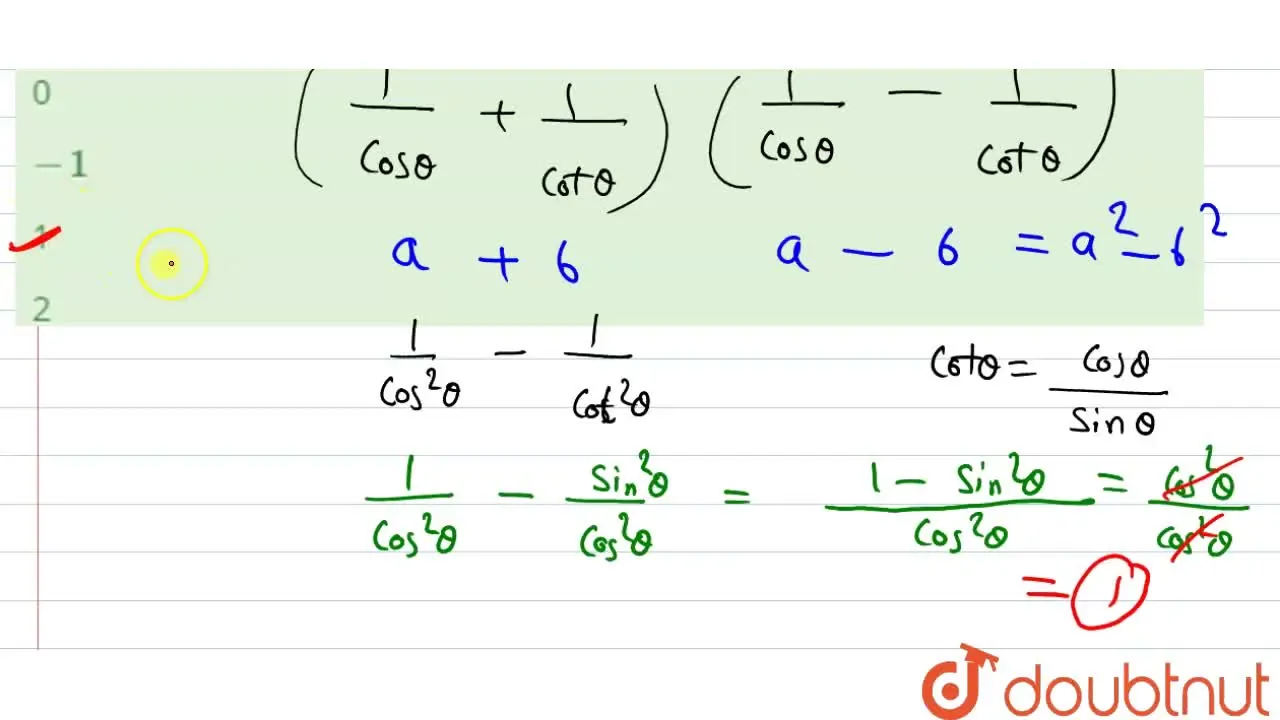 Find the value of ((1)/(costheta)+(1)/(cottheta))((1)/(costheta)-(1)/(