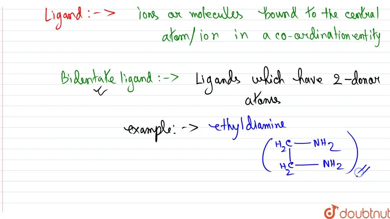 [Assamese] What is ligand? Give one example of a bidentate ligand.